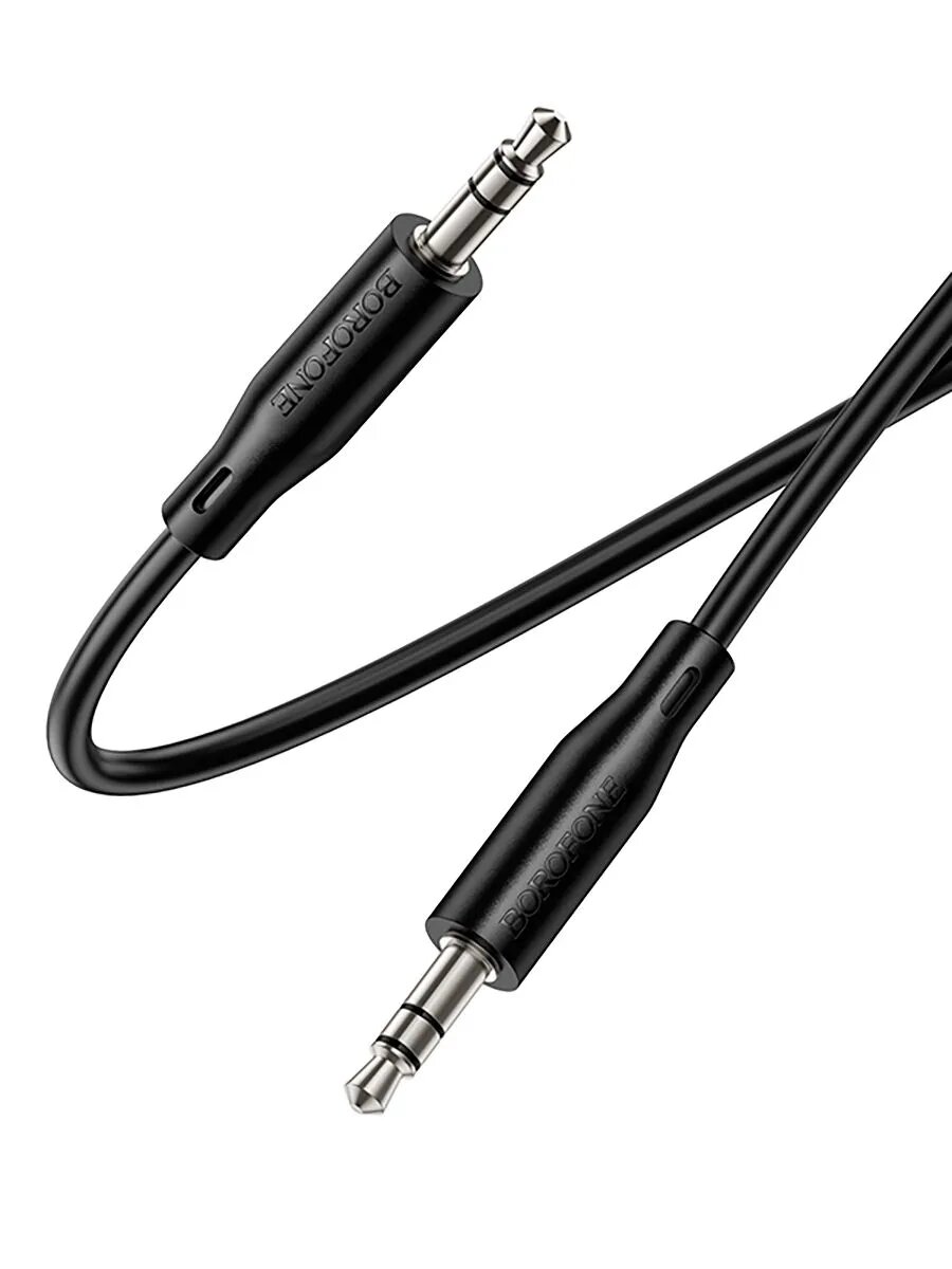 Аудиосоединитель Borofone BL26 AUX 3.5мм-3.5мм Jack, 1 метр, черный / кабель для наушников / провод аукс в машину