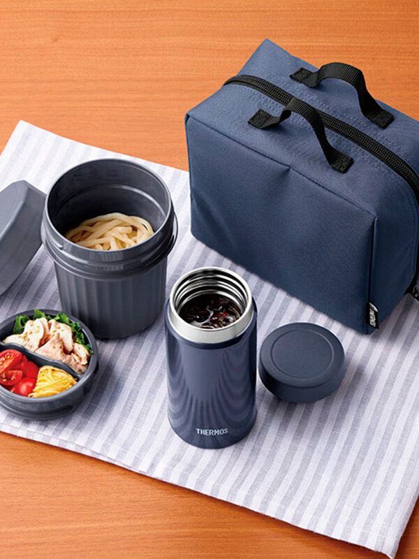 Ланч-набор Thermos JEC-1000 NVY 0,85л 4 предмета, цвет темно-серый