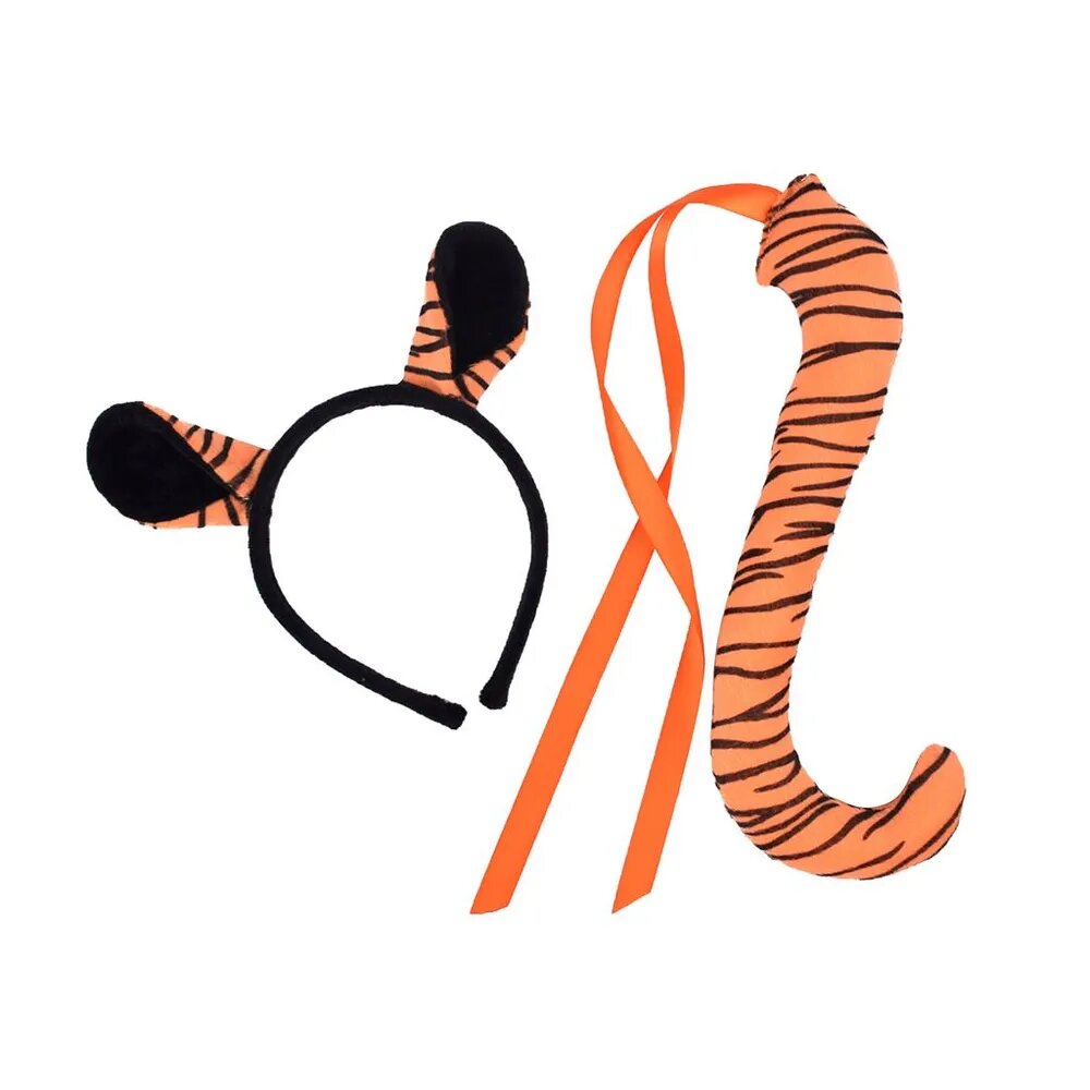 Зебра Жираф Уши Повязки на голову Хвост Набор маскарадных костюмов животных для косплея