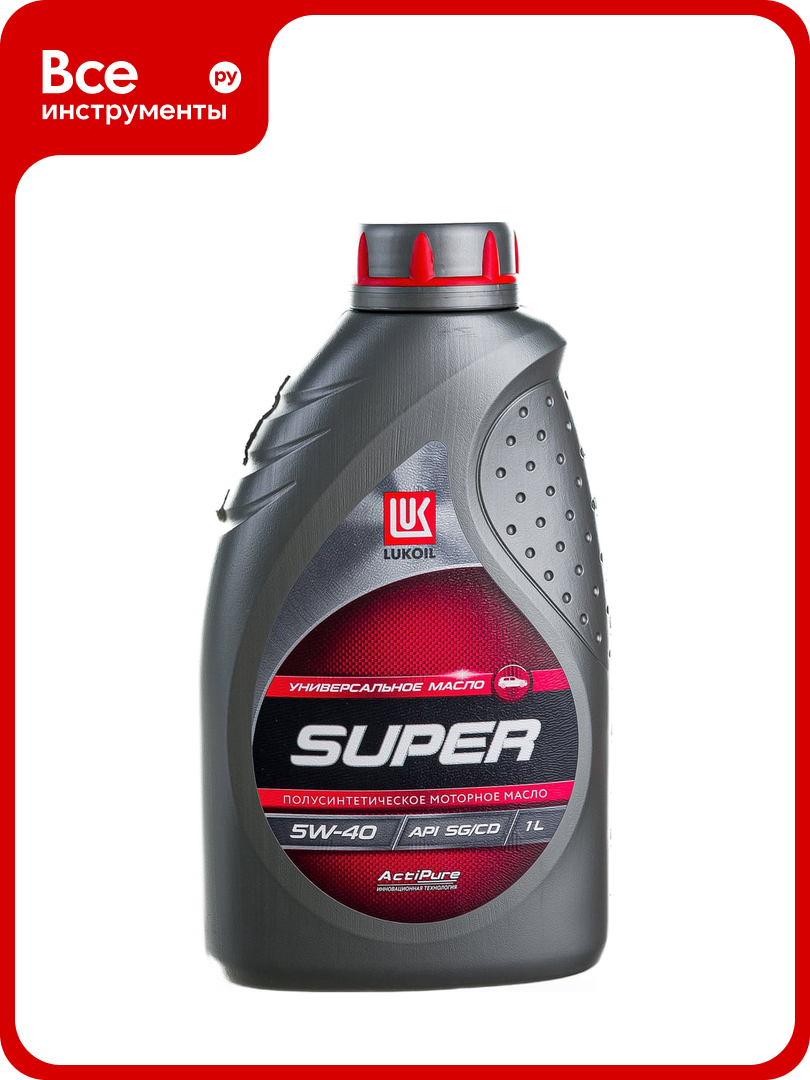 Моторное масло Лукойл супер полусинтетическое SAE 5W-40, API SG/CD, 1 л 3471798