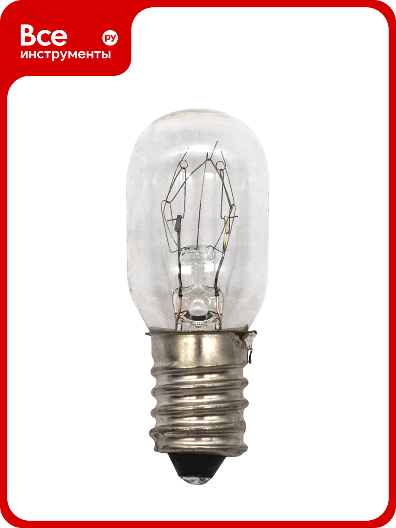 Лампа накаливания Hobby&pro запасная для БШМ, винтовая (E14), 20x50 мм, 15W 7700577