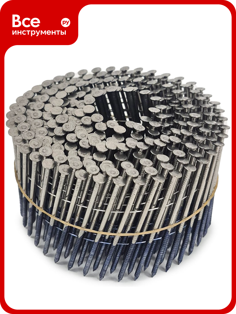 Гвозди Finka фасадные, барабанные 2.3х60 Ring A2 нерж сталь, 2400шт CN-2360A2-R