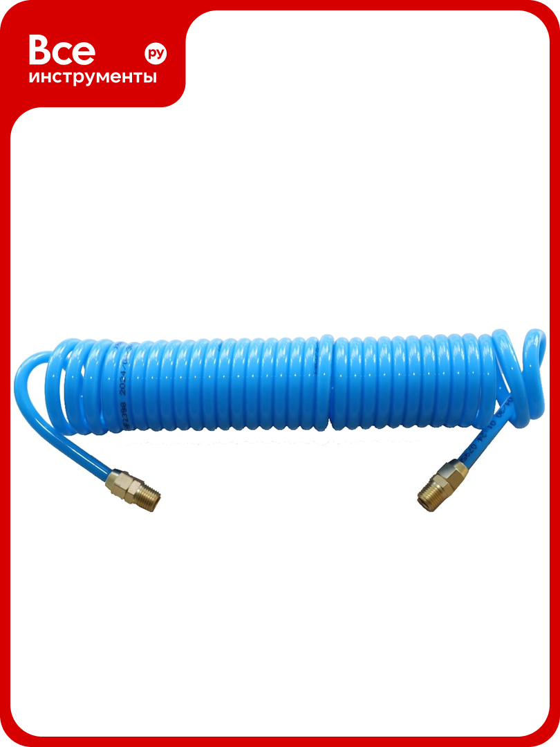 Шланг полиуретановый KraftWell 5х8 мм, 5 м, резьба M1/4 KRW-HC050805M14