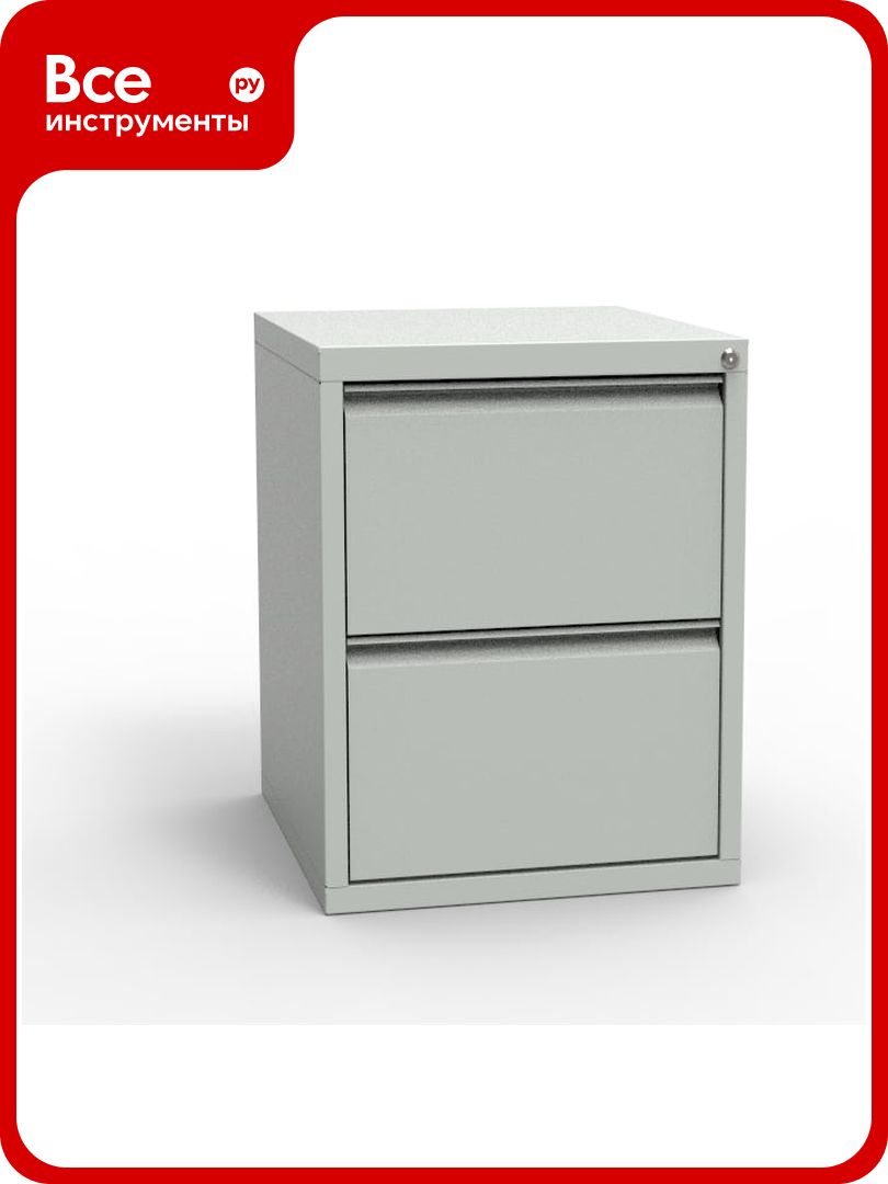 Картотечный шкаф Святогор РК-А4-2 К2 А4 с раздвижными дверями, металлический, профессиональный, серый, 2 отделения, выдв