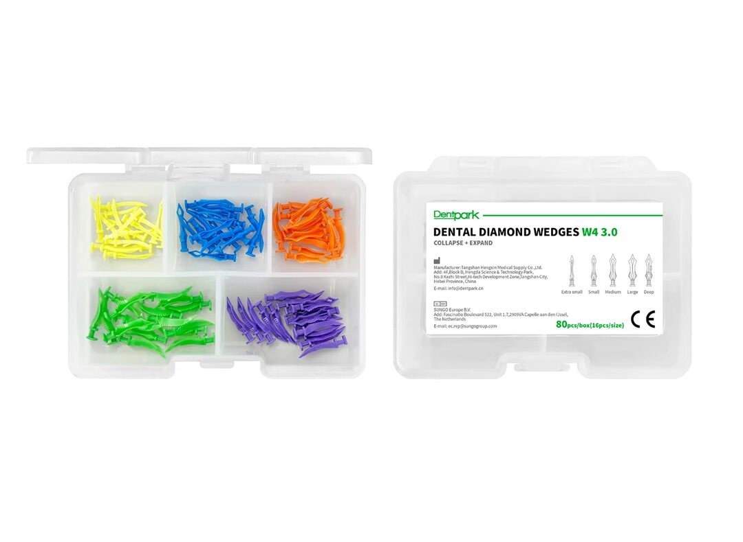 Dentpark клинья интерпроксимальные Diamond W4 3.0, 80шт, ассорти