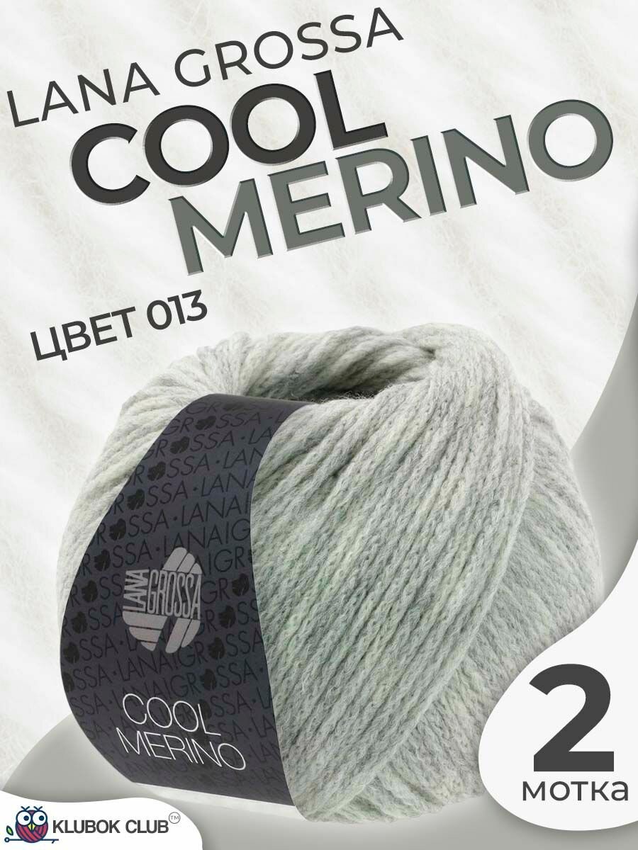 Пряжа для вязания Lana Grossa Cool Merino шнурок, цвет 013, 2 мотка