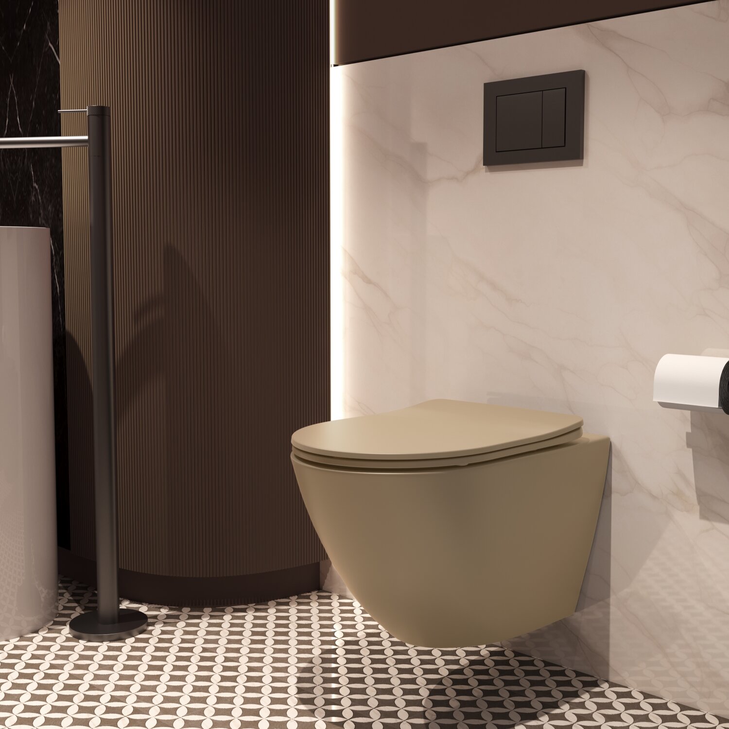 Подвесной унитаз Vincea Globo VT1-14STMC с ультратонким soft-close сиденьем, капучино