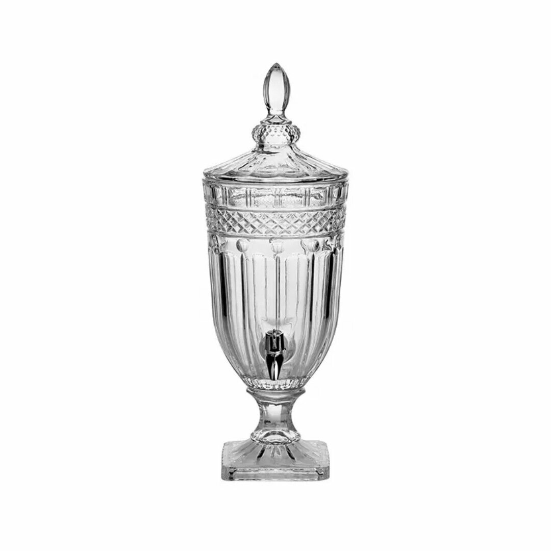 Французский винтажный стеклянный кувшин для холодной воды, высокая эстетика, кувшин для сока, лимонного чая, большой емкости с краном