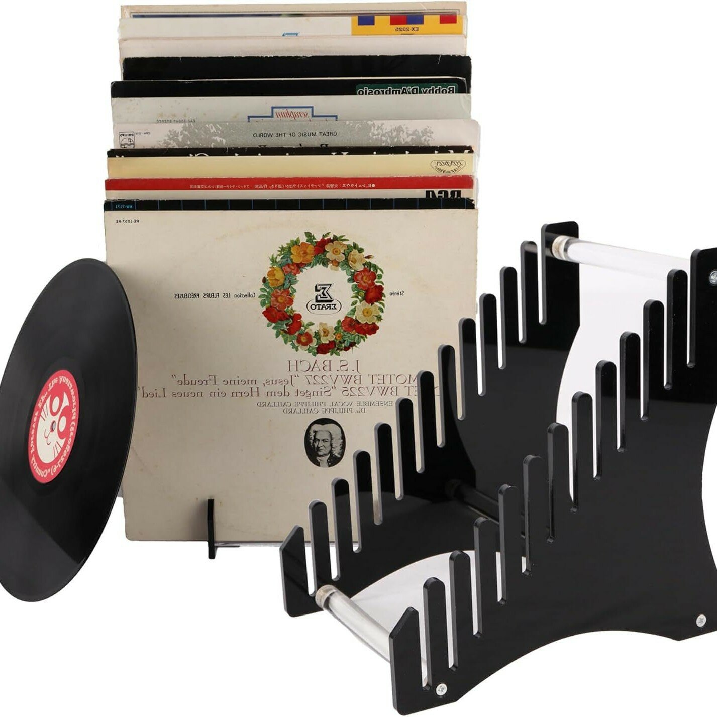 Стеллаж для хранения CD-дисков из прозрачного акрила Caifan, съемный, лестничный, плавающая полка, подходит для дома и офиса