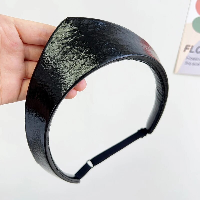 Женская кожаная повязка на голову Черный, 1