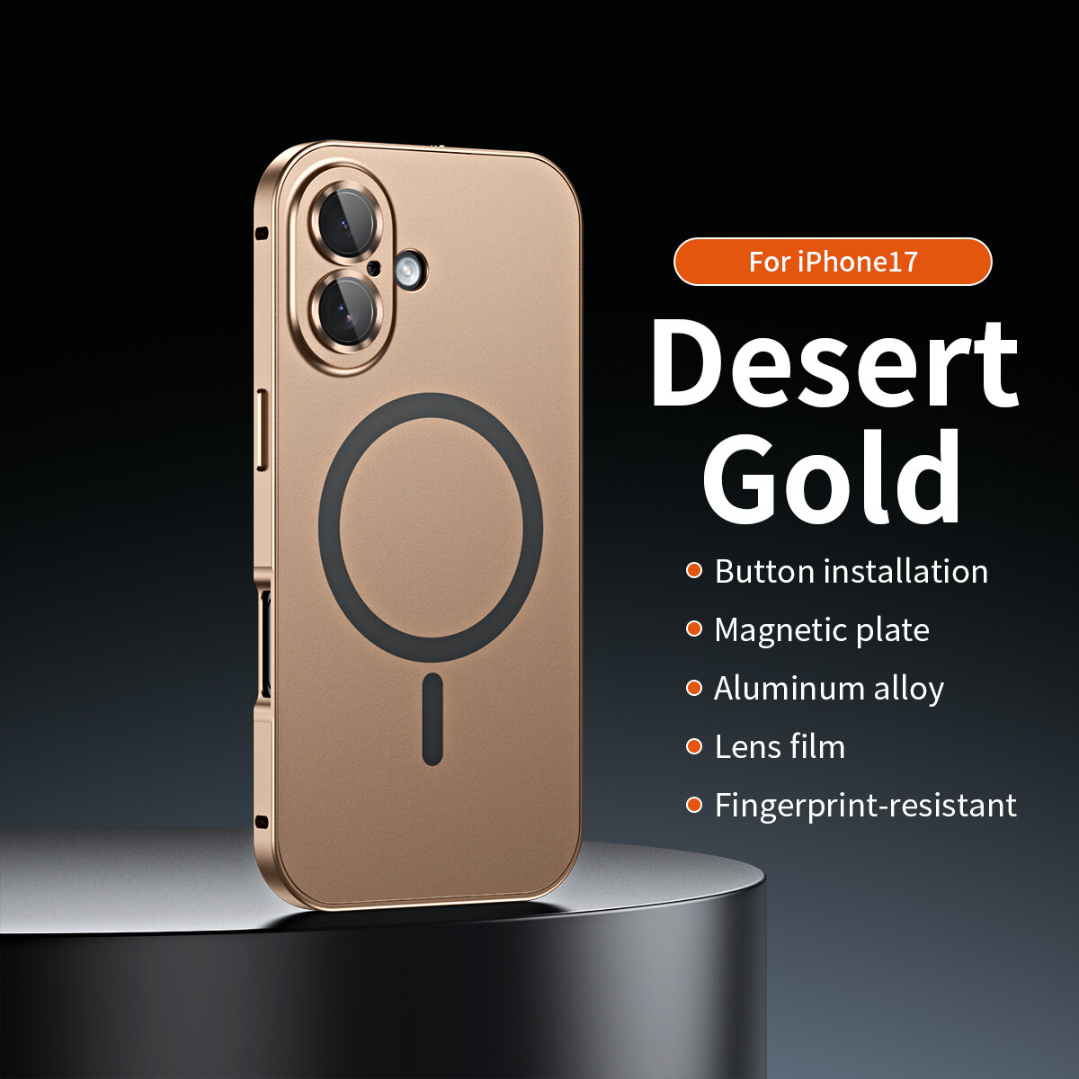 Чехол Для Apple iPhone 17 / Айфон 17, матовая поверхность, чехол-кардиомонитор, поликарбонат (PC), защита камеры, ударопрочный, усиленные углы, Apple, Apple iPhone 17, golden,