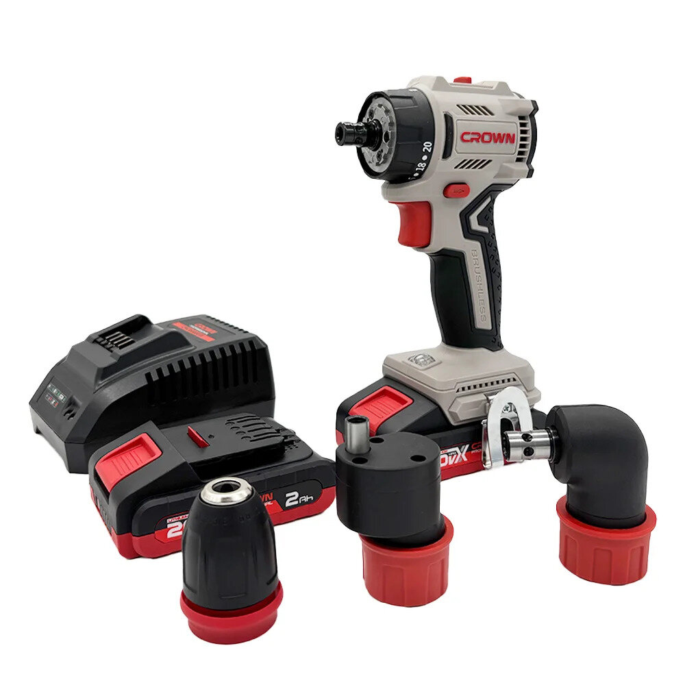 Дрель-шуруповерт аккумуляторная со сменными патрон Crown CT21131HQX-2 BMC
