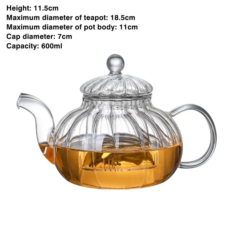 Набор стеклянных чайников для заваривания чая 600ml