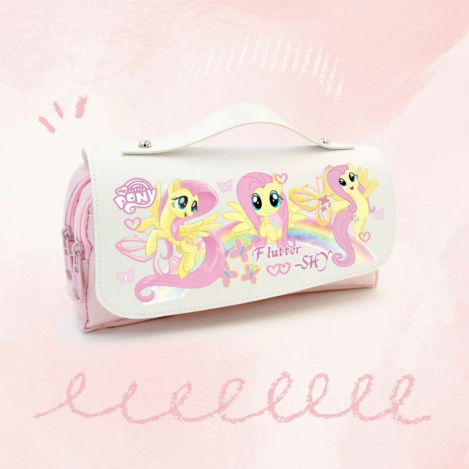 Пенал My Little Pony Радуга Дэш Сумерки Спаркл для мальчиков и девочек, дизайн для начальной школы, нишевый, большой объем, коробка для канцелярии с мультяшным принтом