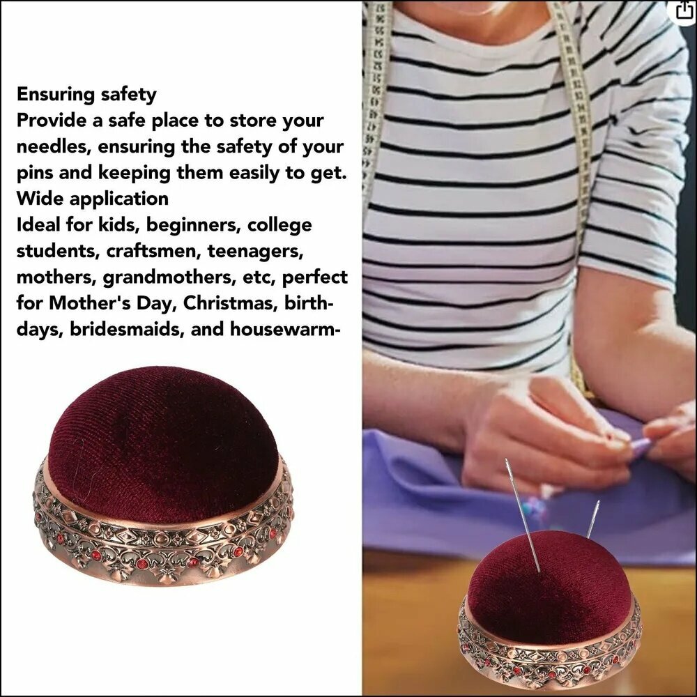 Игольница с камнем, ретро-красная и бронзовая, ретро-коробка для иголок и ниток