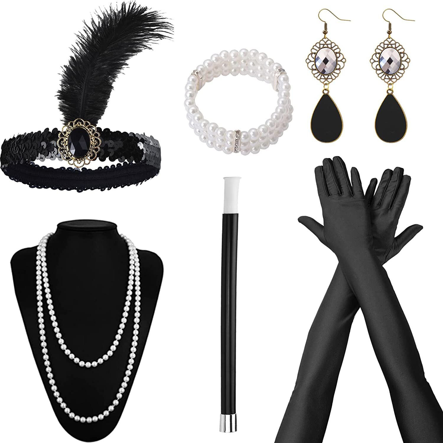 Набор ретро-ободков с перьями для девичника в стиле Гэтсби 1920-х годов, подарок для лучшей подруги на день рождения