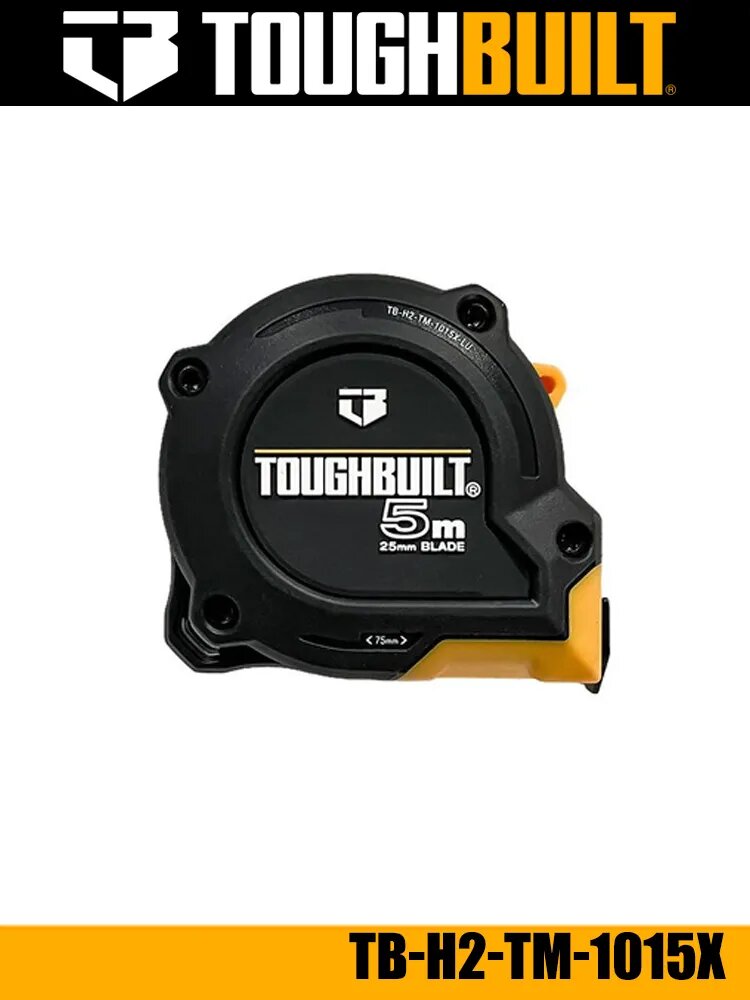 TOUGHBUILT B-H2-TM-1013X 3M, Рулетка метрическая высокоточный инструмент для утолщения с автоматической фиксацией, для стройплощадок, бытового использования
