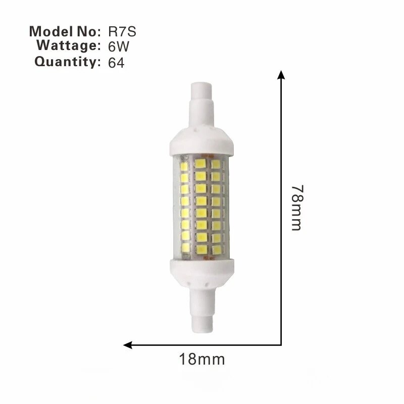 Светодиодная лампа R7S 6W 78mm Warm White