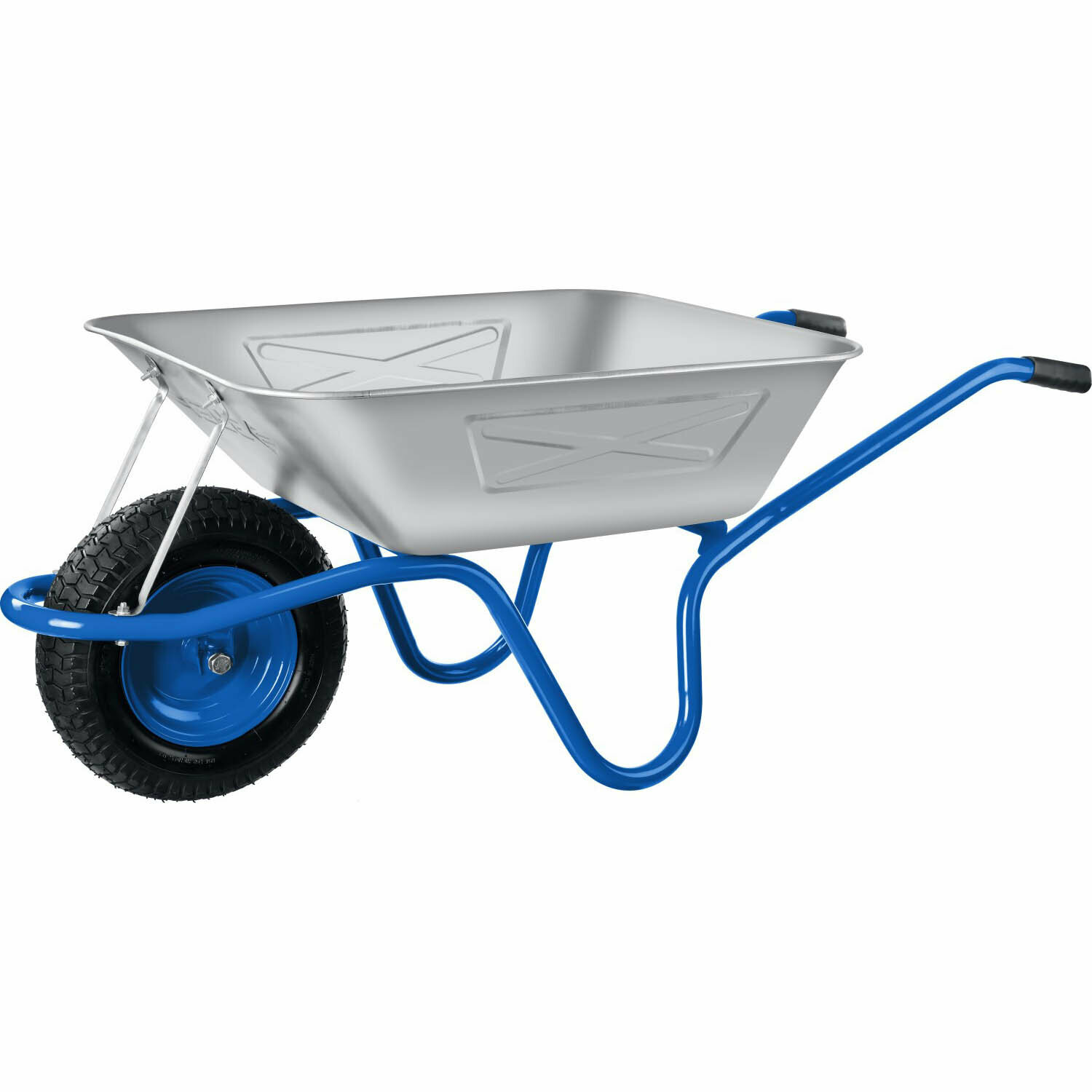 Тачка строительная ЗУБР ПТ-250, 130 л, 250 кг, широкое пневматическое колесо, одноколесная, Профессионал