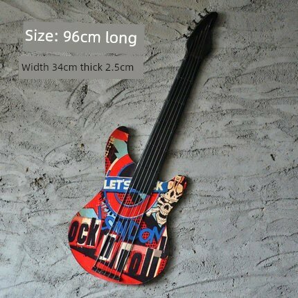 Кованое настенное украшение в виде гитары, креативное украшение для дома, декор для кафе, настенное украшение для бара