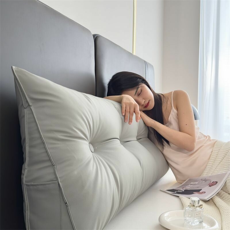 [Yongguang] Подушка для изголовья из кожи в виде кошачьей лапки, прочная треугольная большая спинка, мягкий татами, подушка для поддержки поясницы в спальне