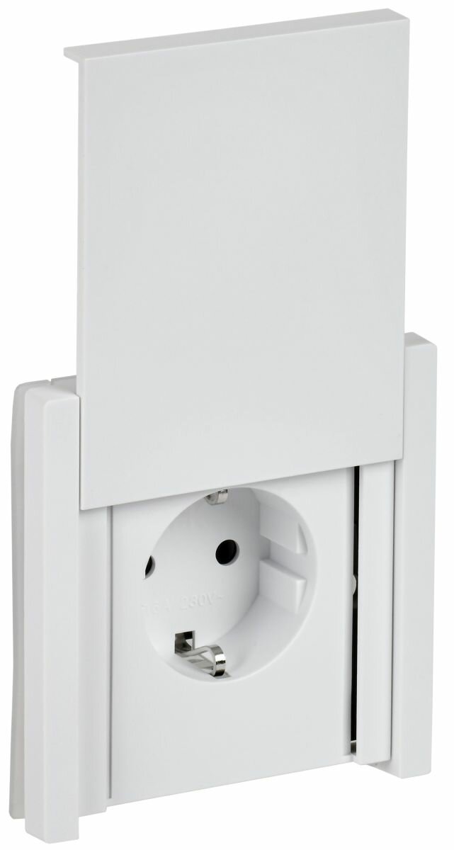 Розетка СП FORTE&PIANO16А IP44 FP219 с заземл. защ. шторки с крышкой безвинт. крепл. бел. IEK FP-R16-16-1-44-K01
