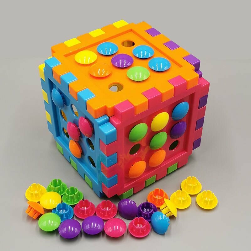 Детская развивающая игрушка-пазл с крупными элементами в виде грибов для детей 2-3-5 лет, способствующая раннему обучению и интеллектуальному развитию.