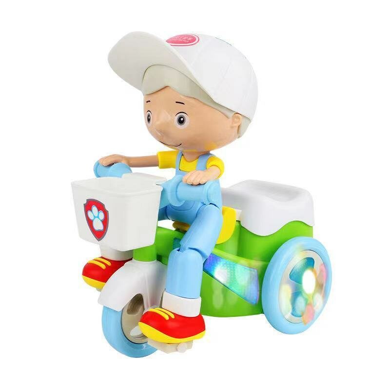 Детский электрический игрушечный автомобиль, трюковой трицикл, вращающийся, с подсветкой и музыкой, универсальное колесо, для мальчиков, TikTok, 1-3 года