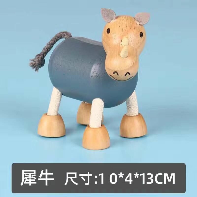 Современные минималистичные деревянные фигурки животных, имитированные шарнирные модели животных, экологически чистые куклы из массива дерева, детские деревянные игрушки.