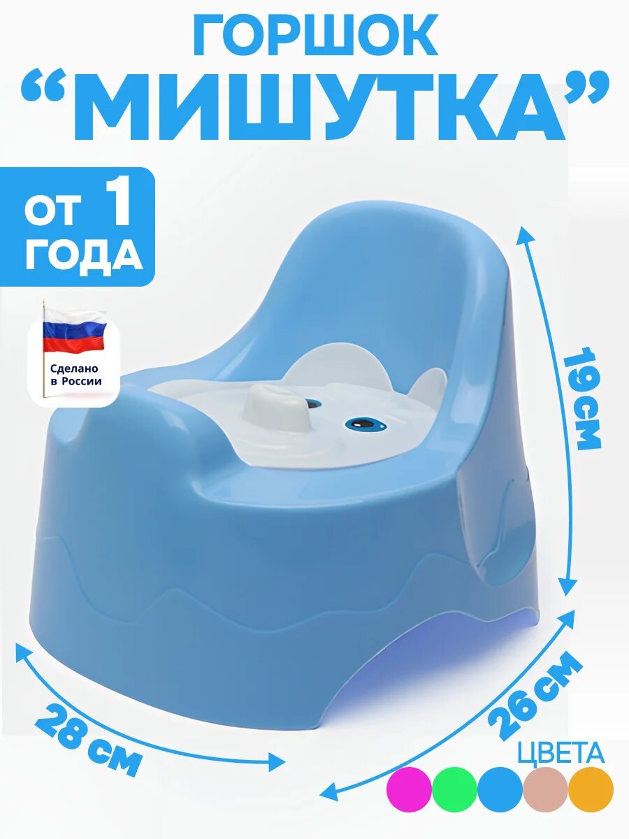 Горшок детский Радиан "Мишутка" с крышкой (голубой) 10130105