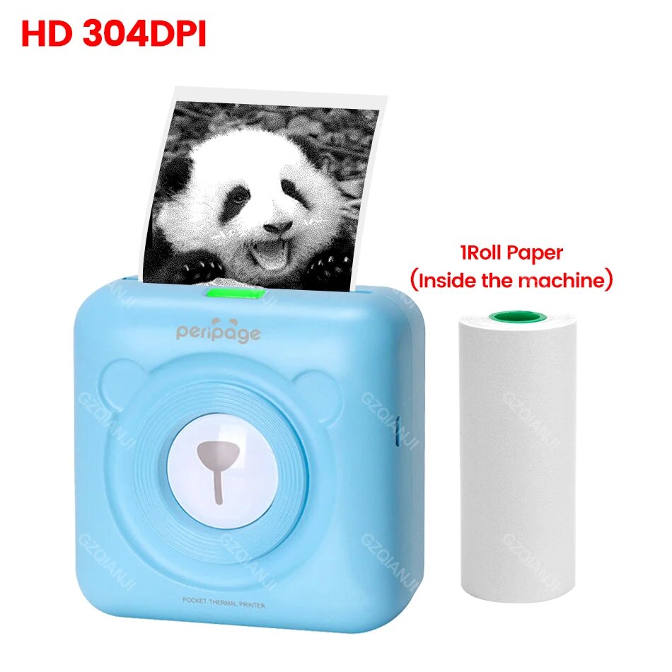 Мини-принтер PeriPage A6 304dpi Фиолетовый Желтый HD 304dpi BL