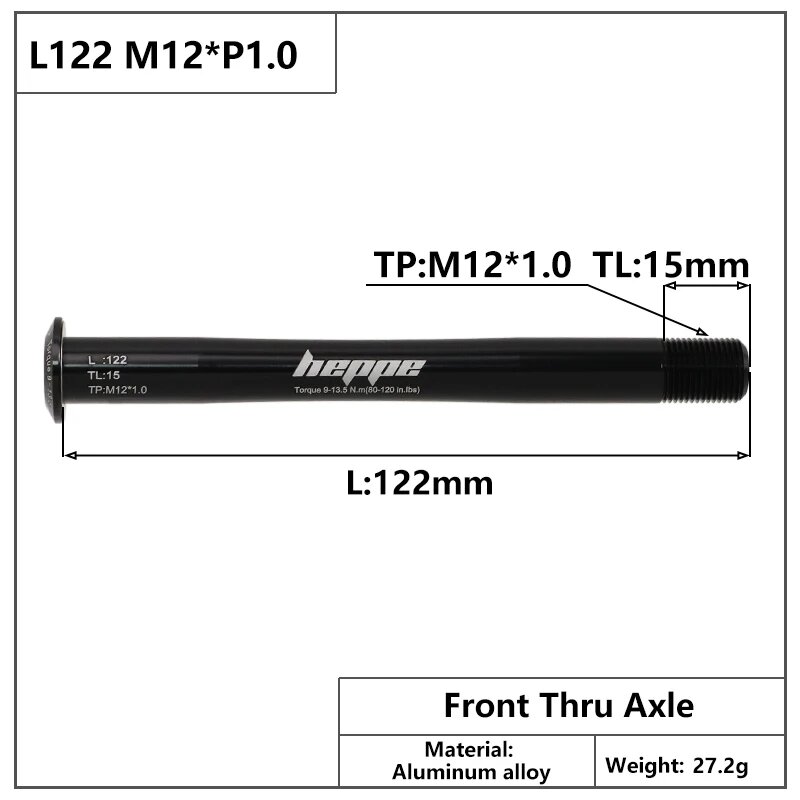 HEPPE Сквозная ось для велосипеда L122 M12x1.0 TL15