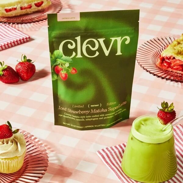Clevr Blends Латте-матча с клубникой Strawberry Matcha Superlatte, 340 гр (14 порций)