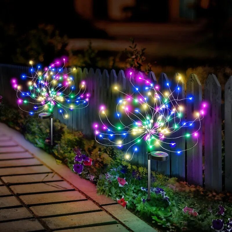 Солнечные фонарики RGB, 60 LED, для сада и двора