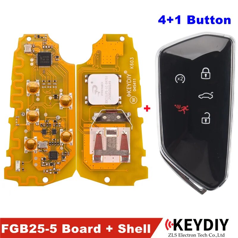Плата KEYDIY FGB25-5 4+1 кнопки с корпусом