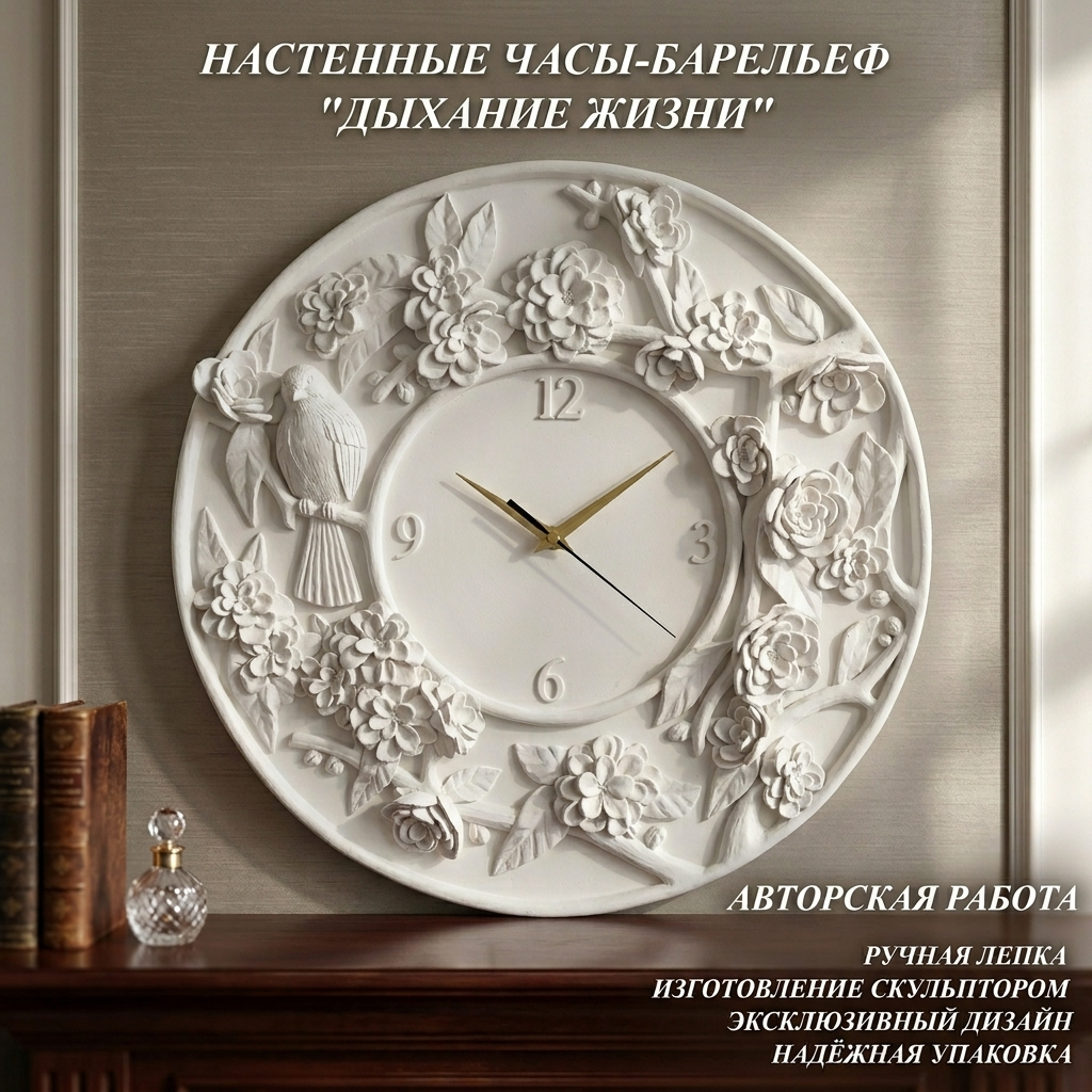 Настенные часы-барельеф "Дыхание Жизни"