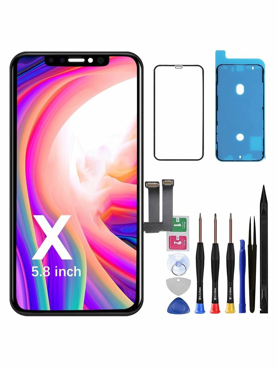 LCD дисплей для iPhone X 5.8 с 3D Touch экран в сборе (A1865 A1901 A1902) + набор инструментов