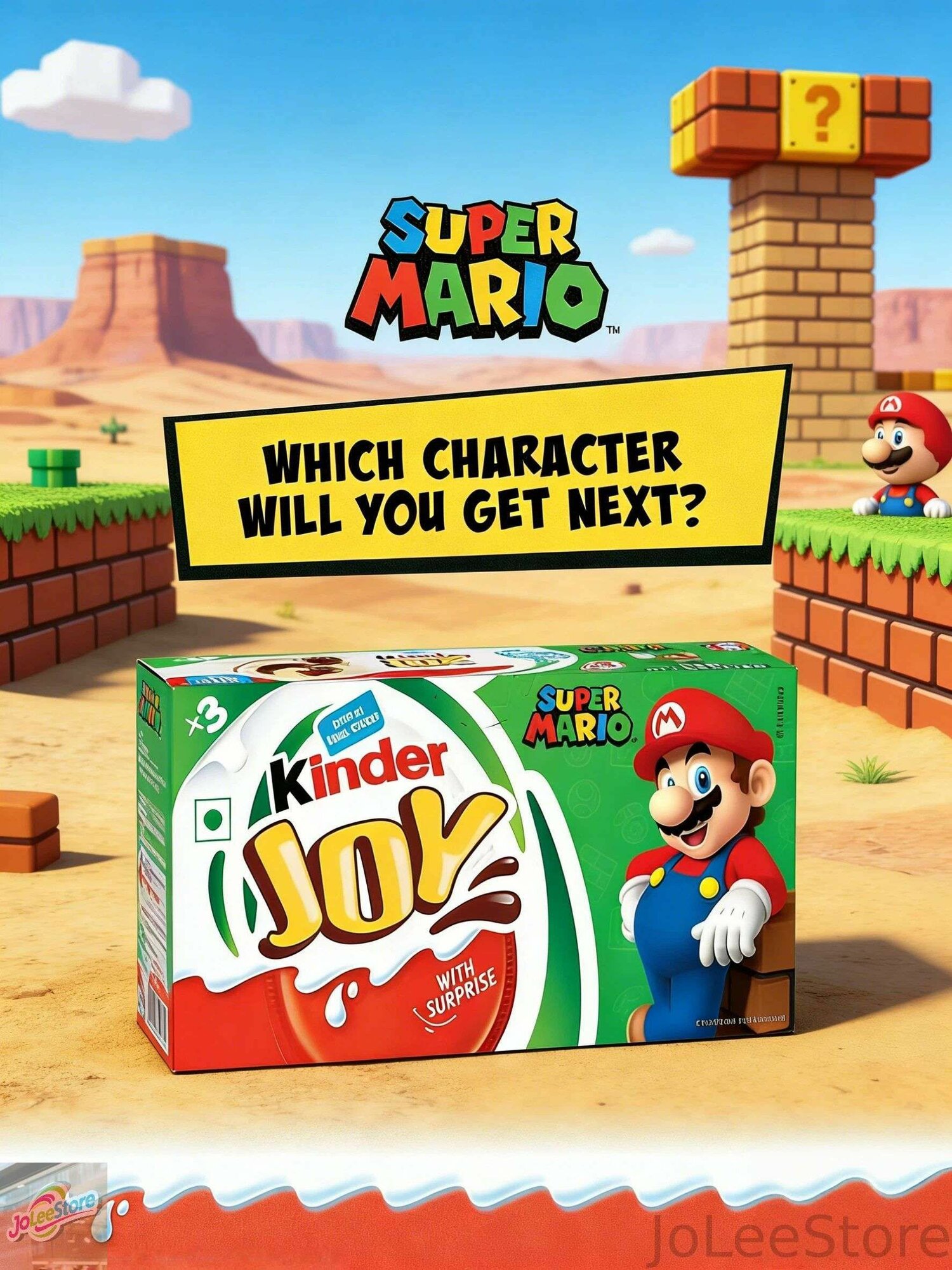 Сюрприз-яйца Super Mario, молочный шоколад с фигуркой героя, 3 шт