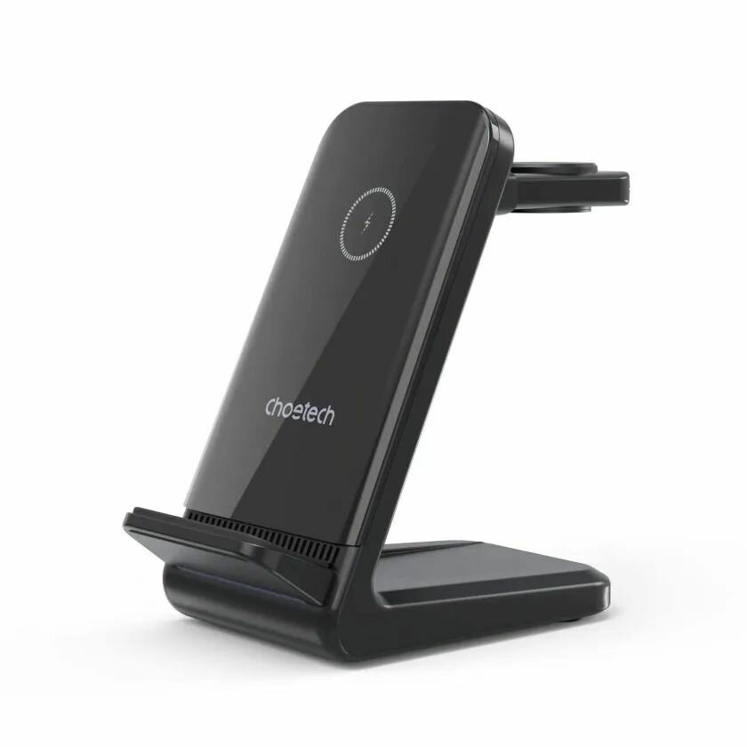 Беспроводная док-станция Choetech 3-в-1 Stand 15W Black