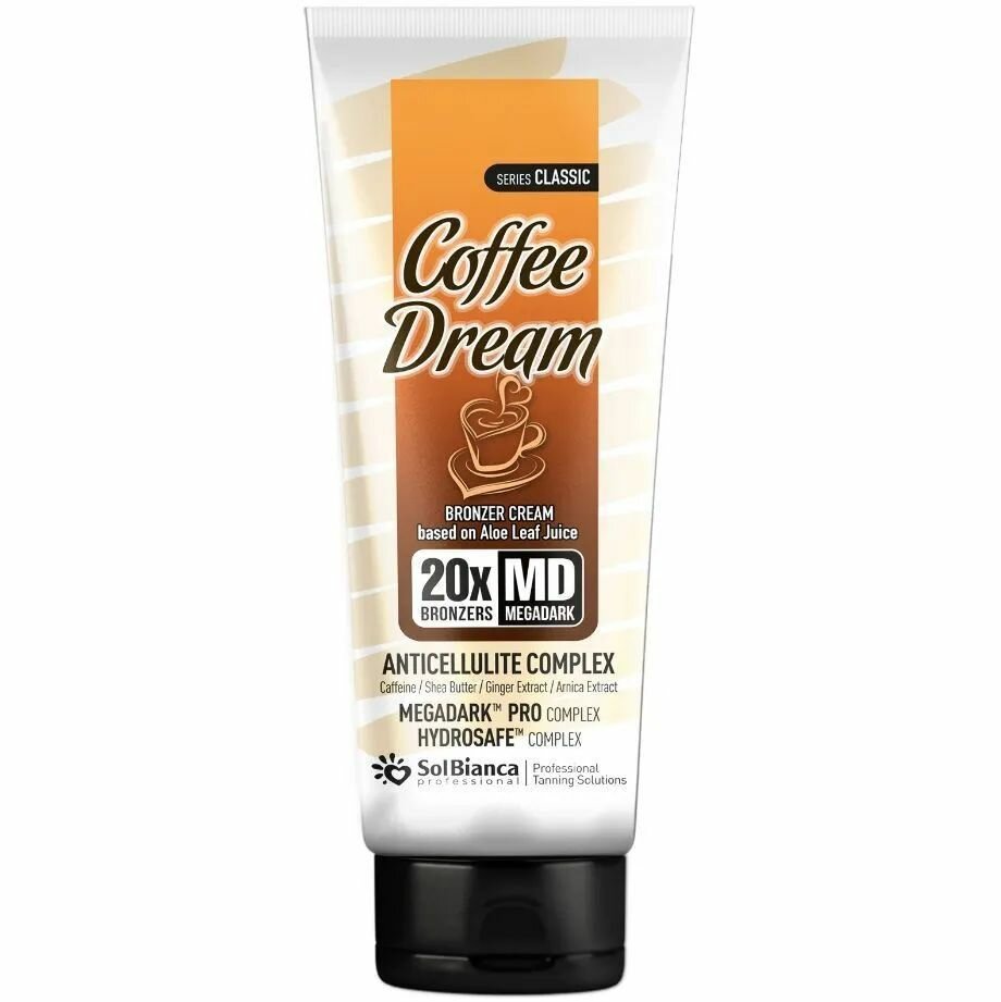 SolBianca Крем для загара в солярии Coffee Dream с маслом кофе, маслом Ши и бронзаторами 125 мл