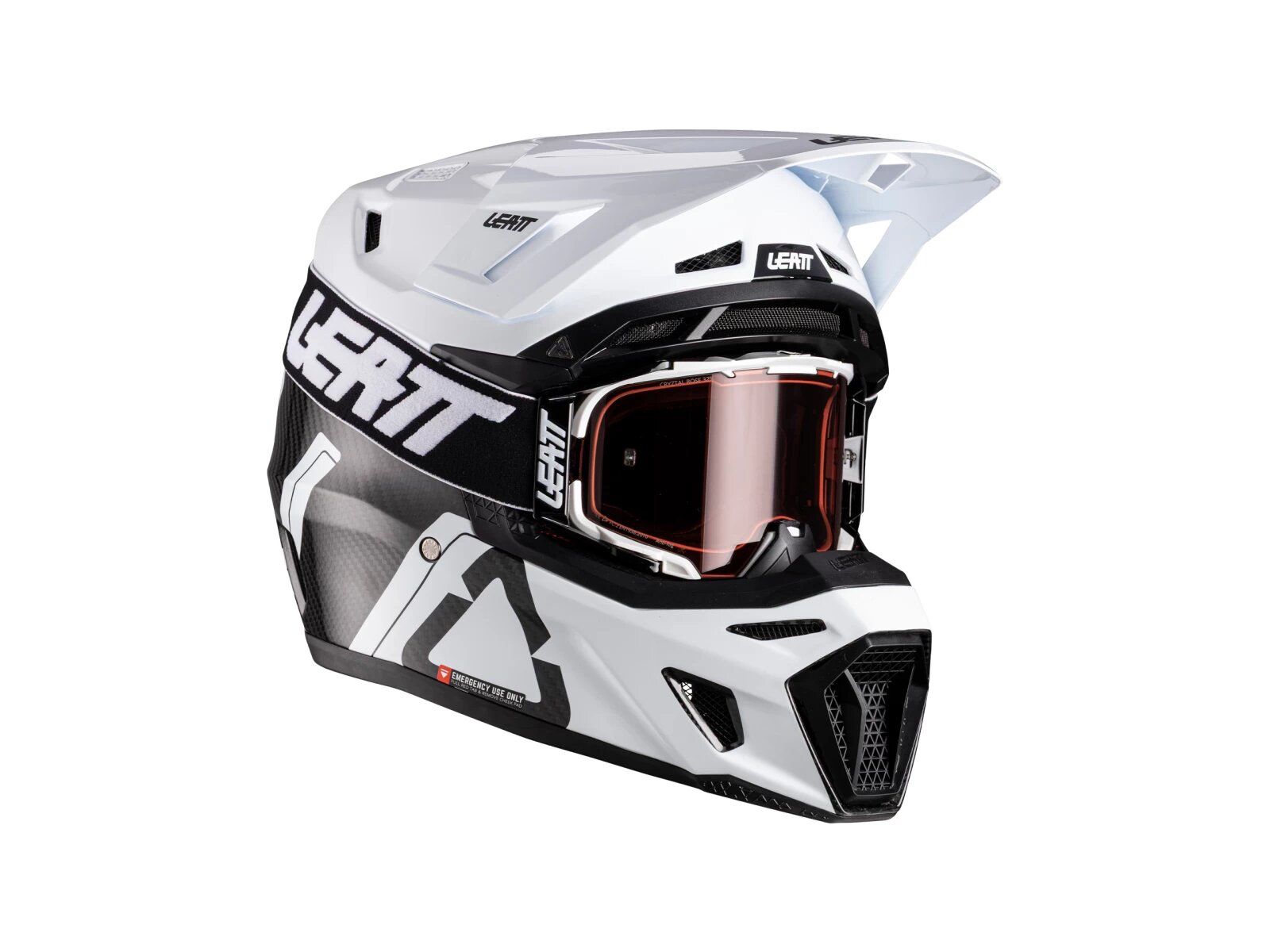 Мотошлем LEATT Moto 9.5 Carbon Helmet Kit Carbon/White, бело-черный, размер M