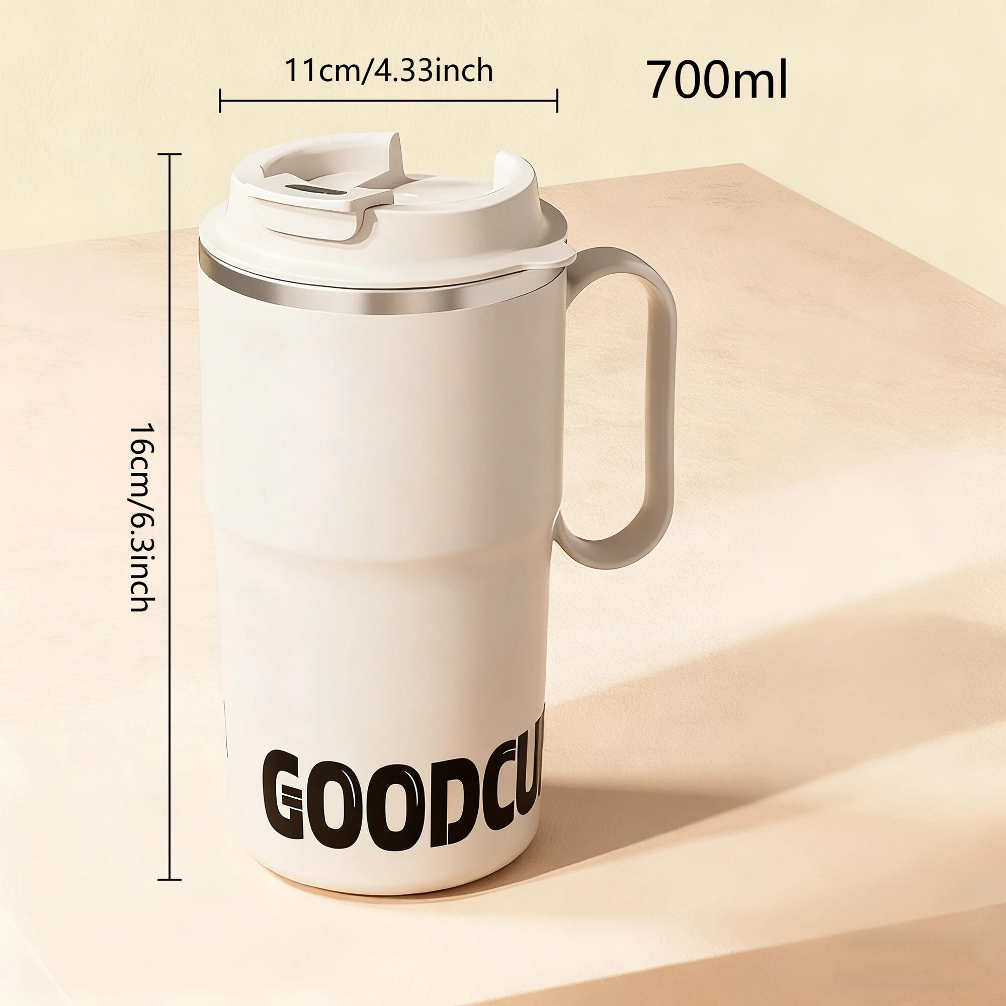 Термокружка 700мл, White, 16см, WORTHBUY