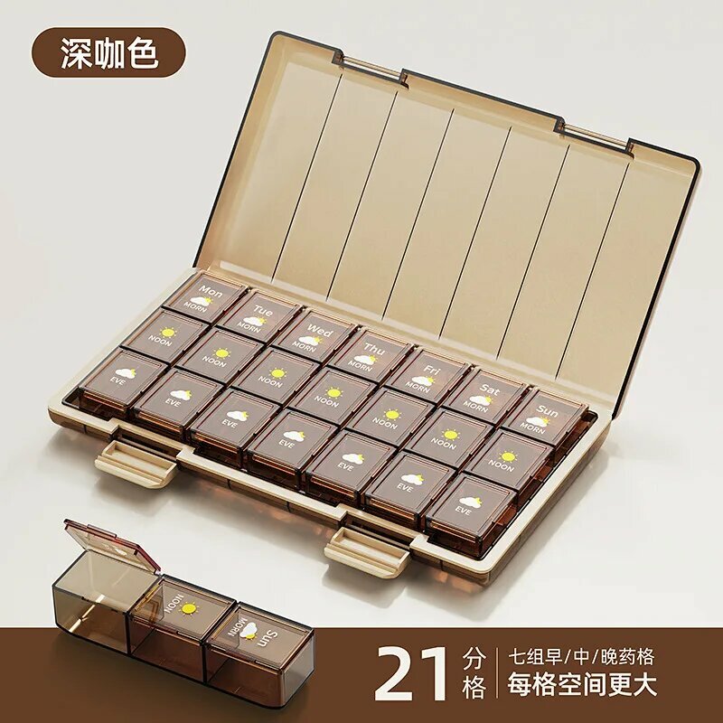 Органайзер для таблеток на неделю, Coffee-21 Grids