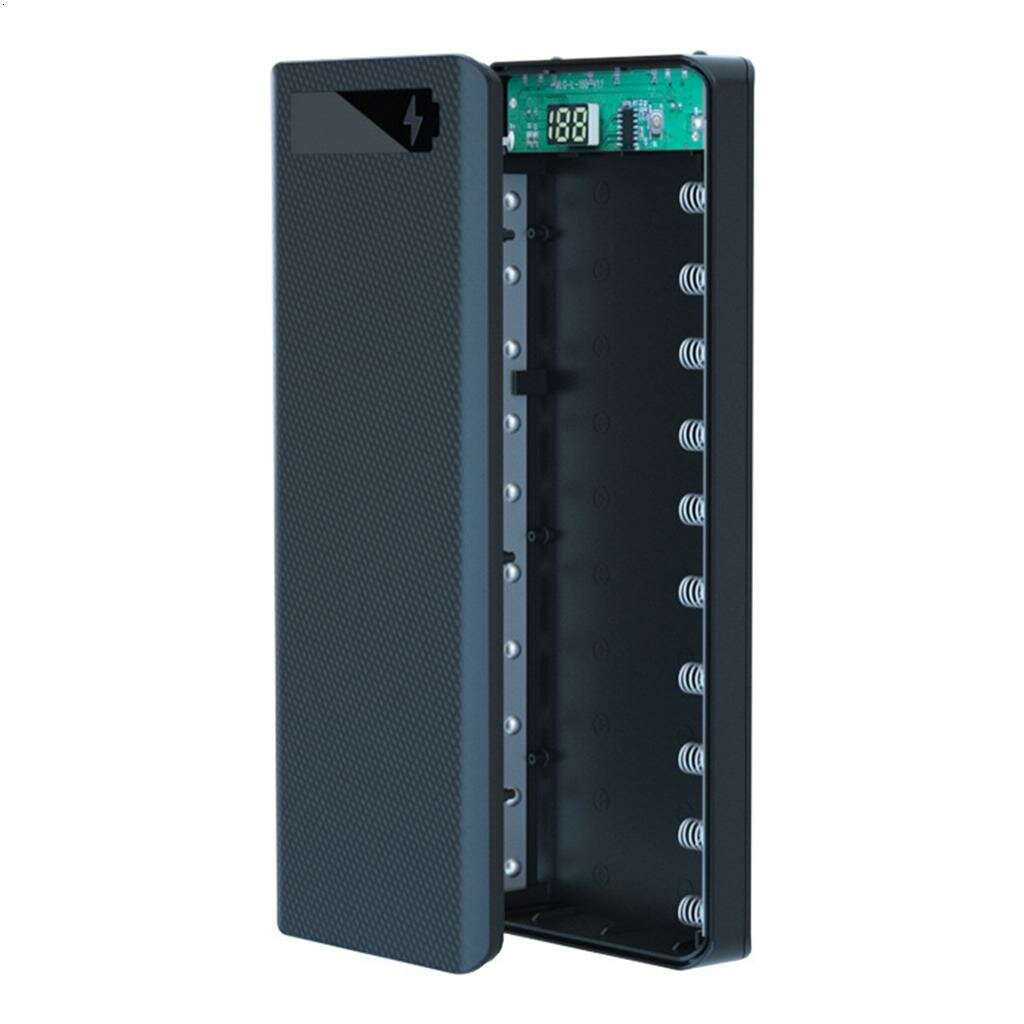 Держатель для аккумуляторов 18650 с USB, Черный