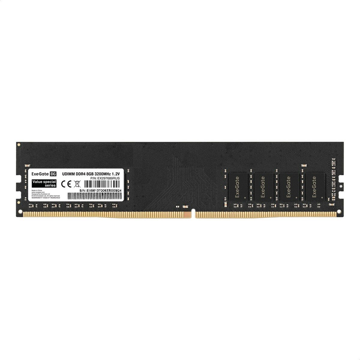 Оперативная память Exegate DIMM 1x8Гб, 25600МБ/с 3200 МГц