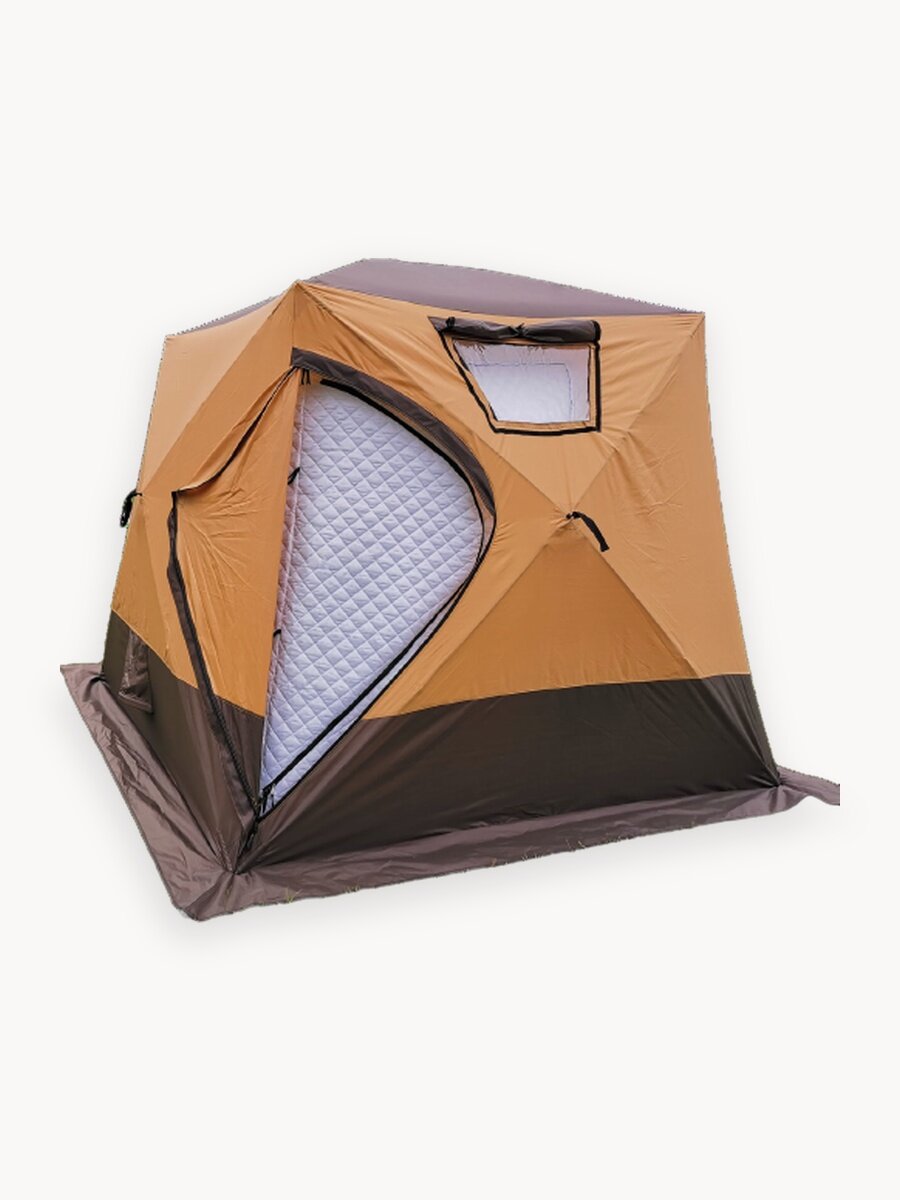 Мобильная баня, четырехслойная зимняя палатка шатер Terbo-Mir Куб/ баня походная 4 местная