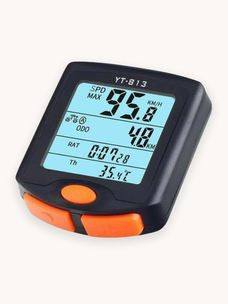 Велокомпьютер велосипедный (водонепроницаемый проводной спидометр и секундомер)