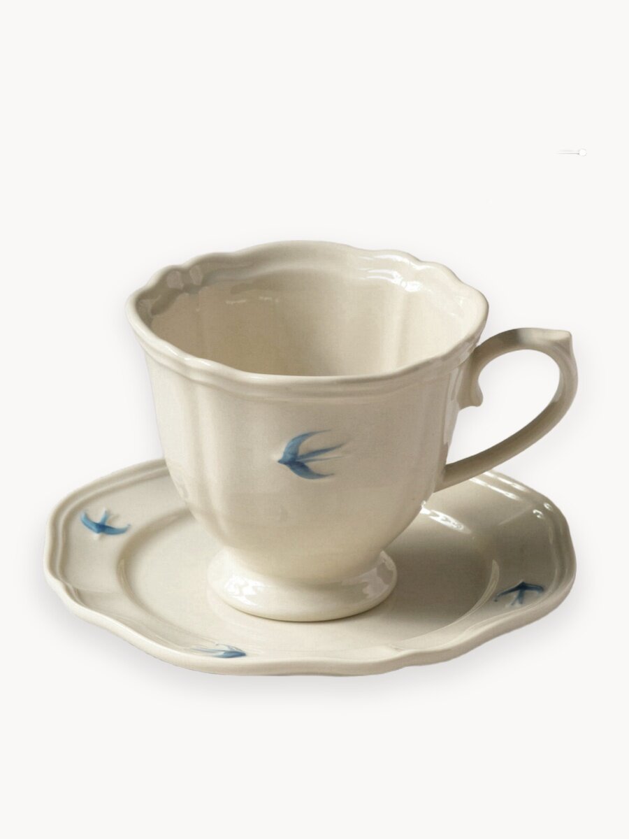 Чайная пара керамическая «Ласточки»