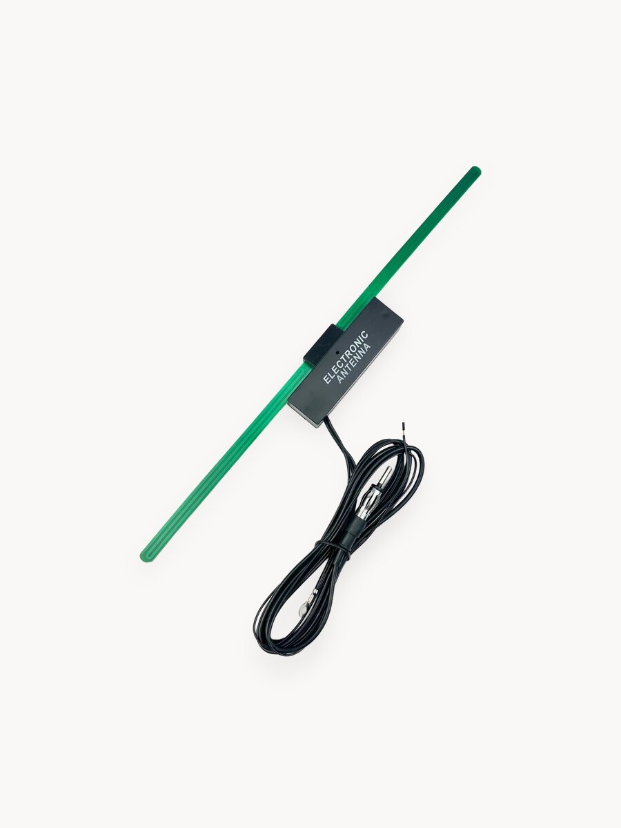 Антенна автомобильная активная для авто магнитолы/крепление двусторонний скотч/ fm радио