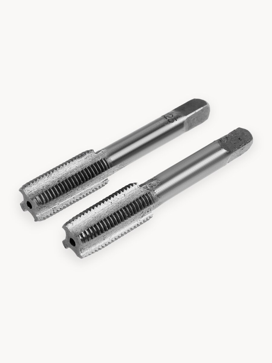 Метчики метрические ручные тундра, М12 х 1.25 мм, комплект из 2 шт.